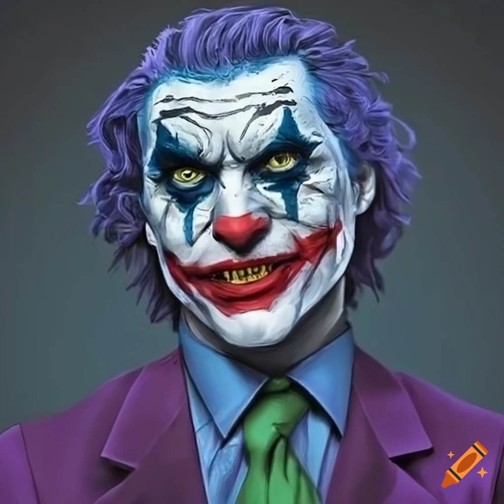 Blue joker villain character on Craiyon