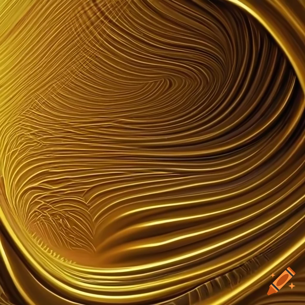 Texture of fine curved lines of pure gold in high relief on Craiyon