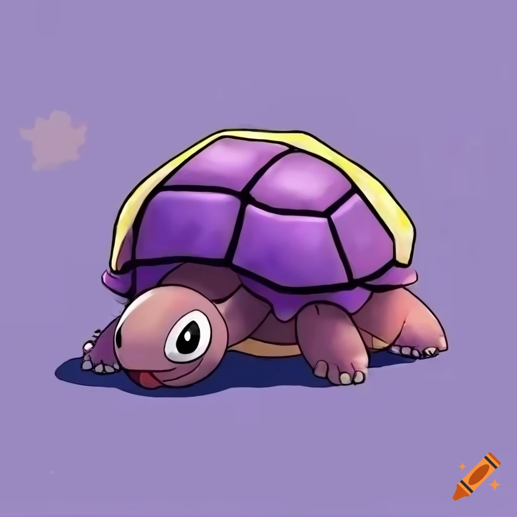 Purple tortoise pokemon with a star on its shell on Craiyon