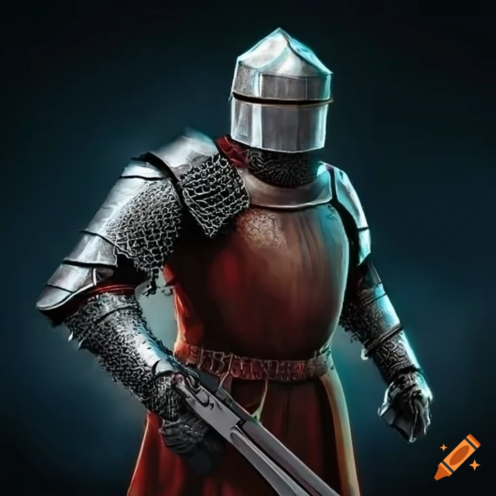 Knight holding a gun on Craiyon