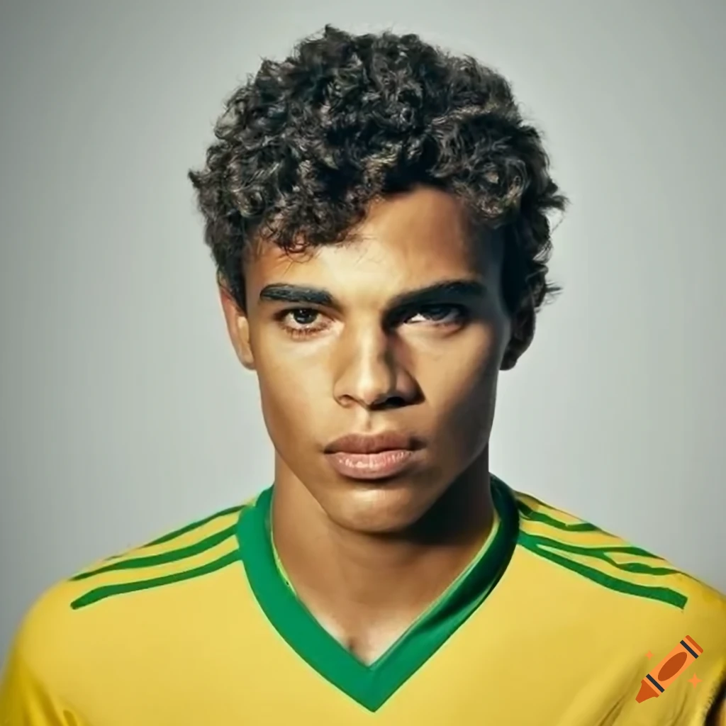 Brazilian soccer player headshot on white background on Craiyon