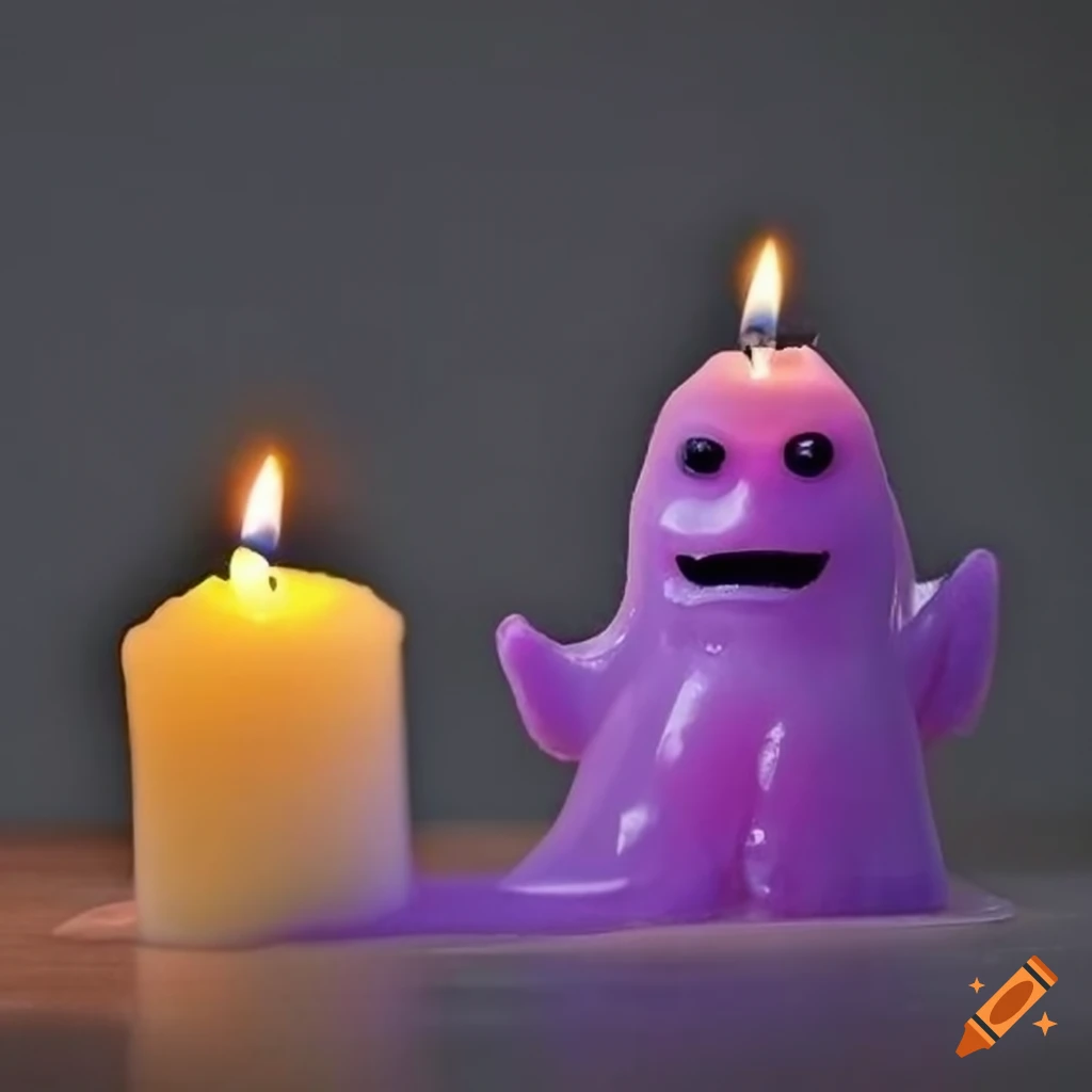 Melting grimace shake candle with floating eyes on Craiyon