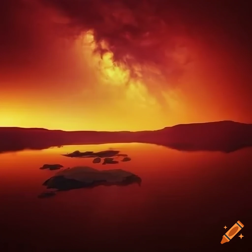 Astral landscape of earth with yellow and red skies on Craiyon