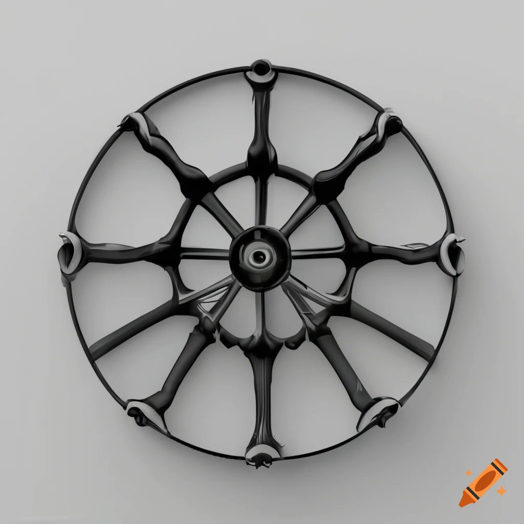 Gothic inspired 3D wheel on white background on Craiyon