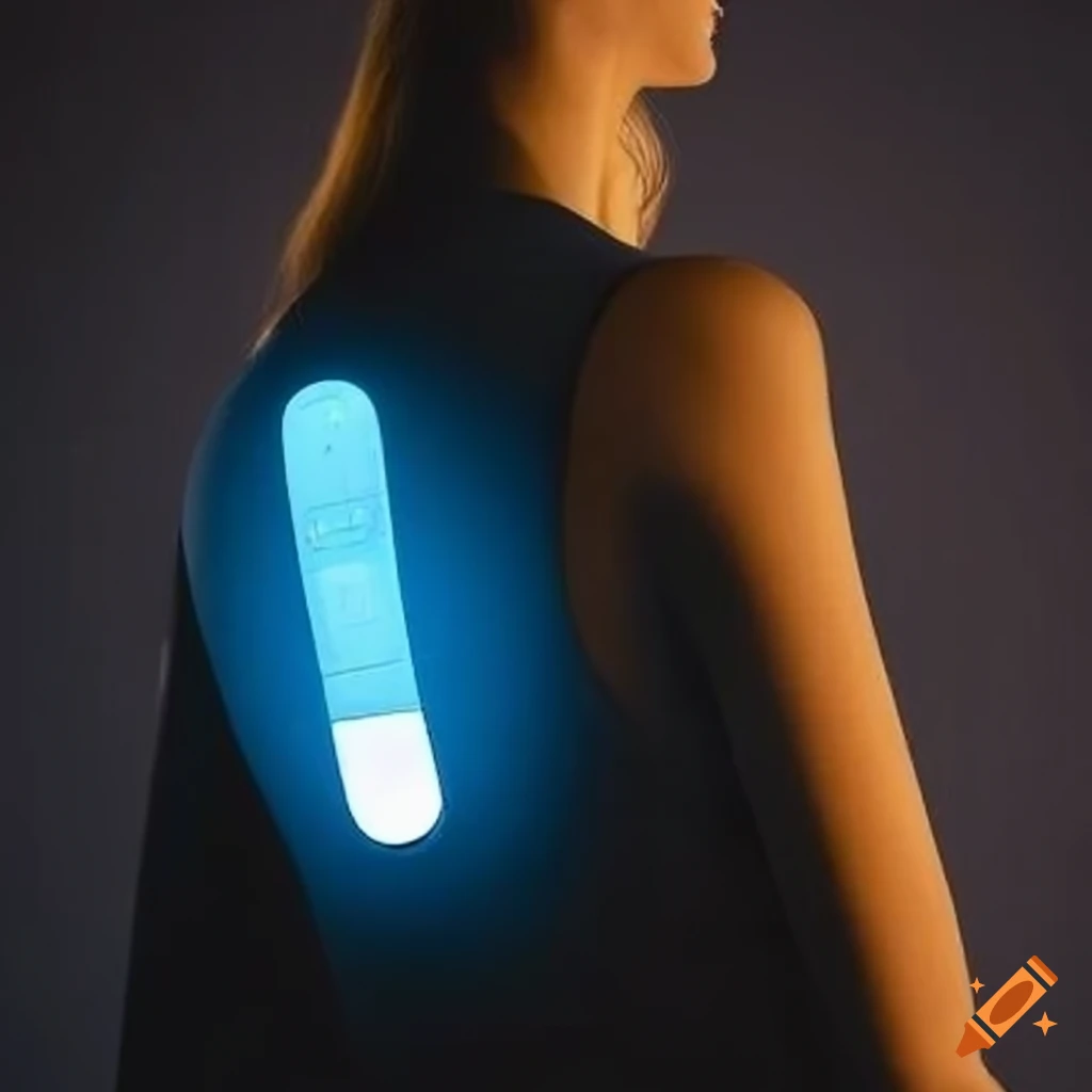 Woman wearing smart health and fitness tracking wearable device on Craiyon