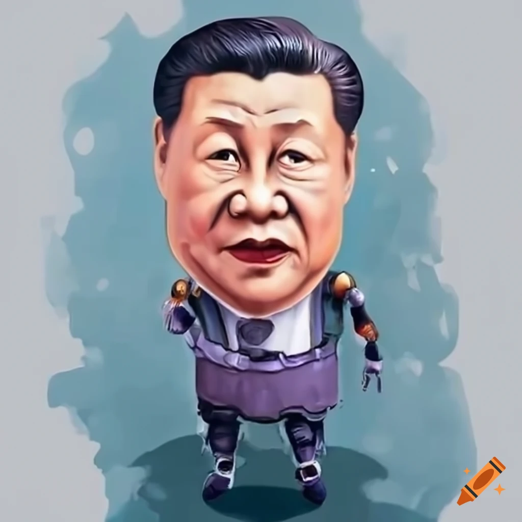 Xi jinping cartoon with ai robots on Craiyon