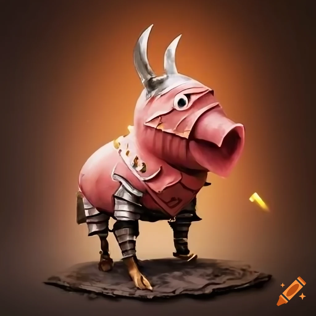 Knight made of ham on Craiyon