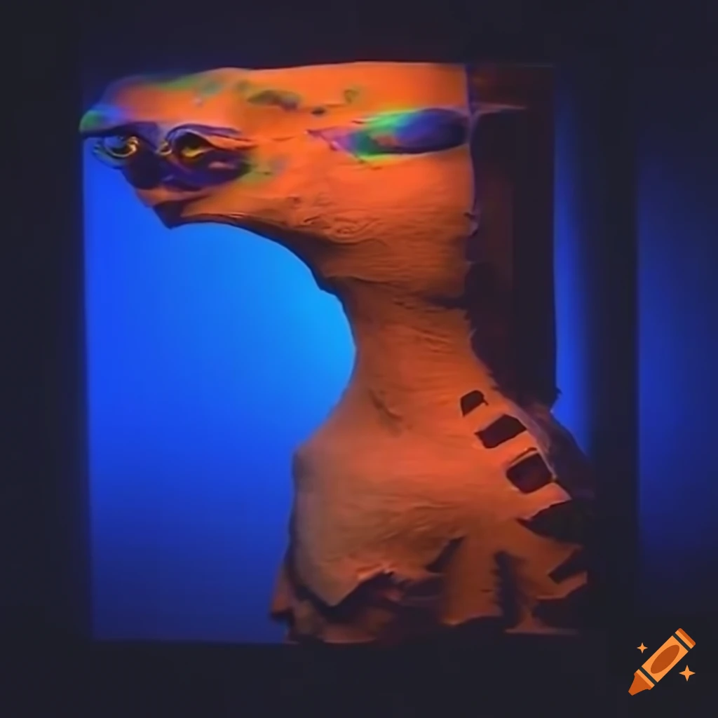 Giant paper mache sculpture of a woman with surreal pet in a clockwork ...