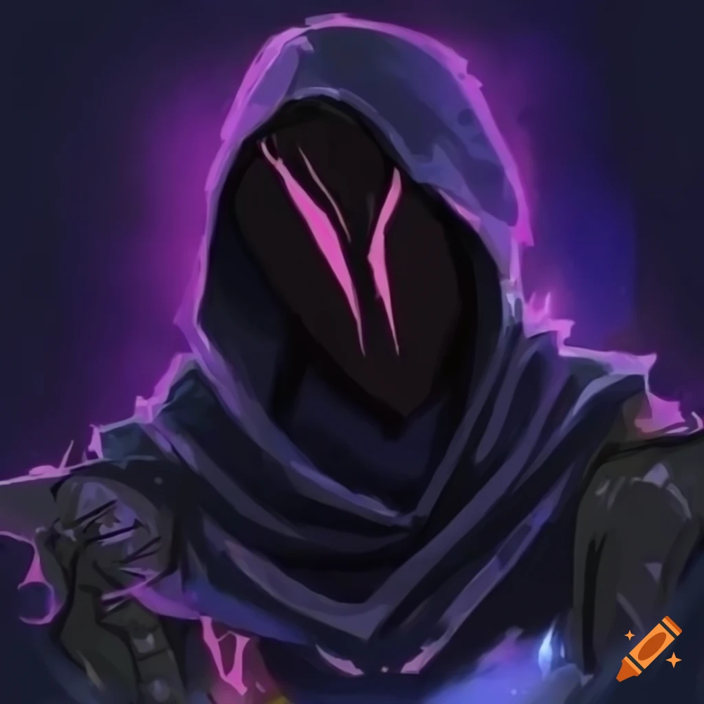 Fan art of omen character from valorant on Craiyon