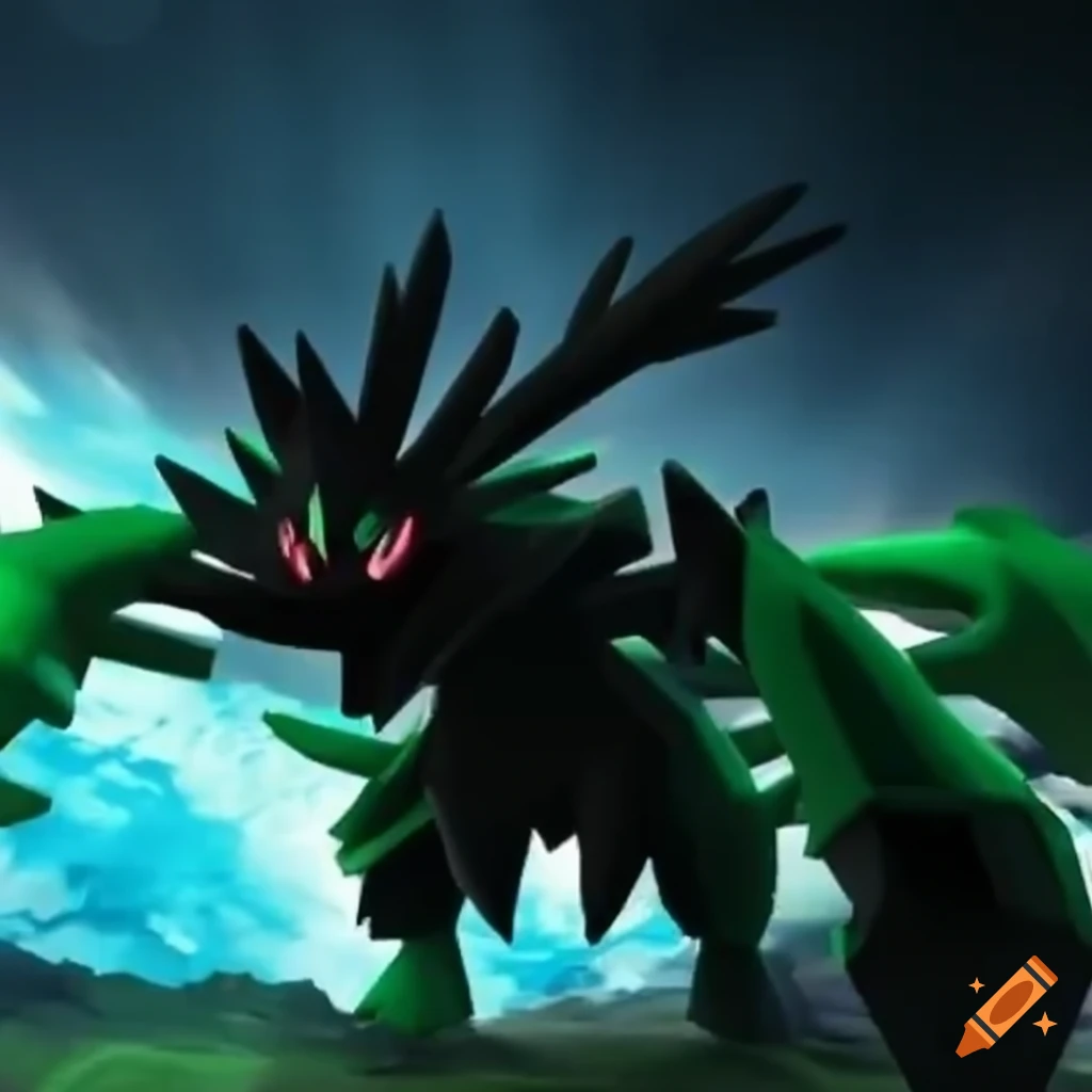 Pokemon zygarde in bipedal form on Craiyon