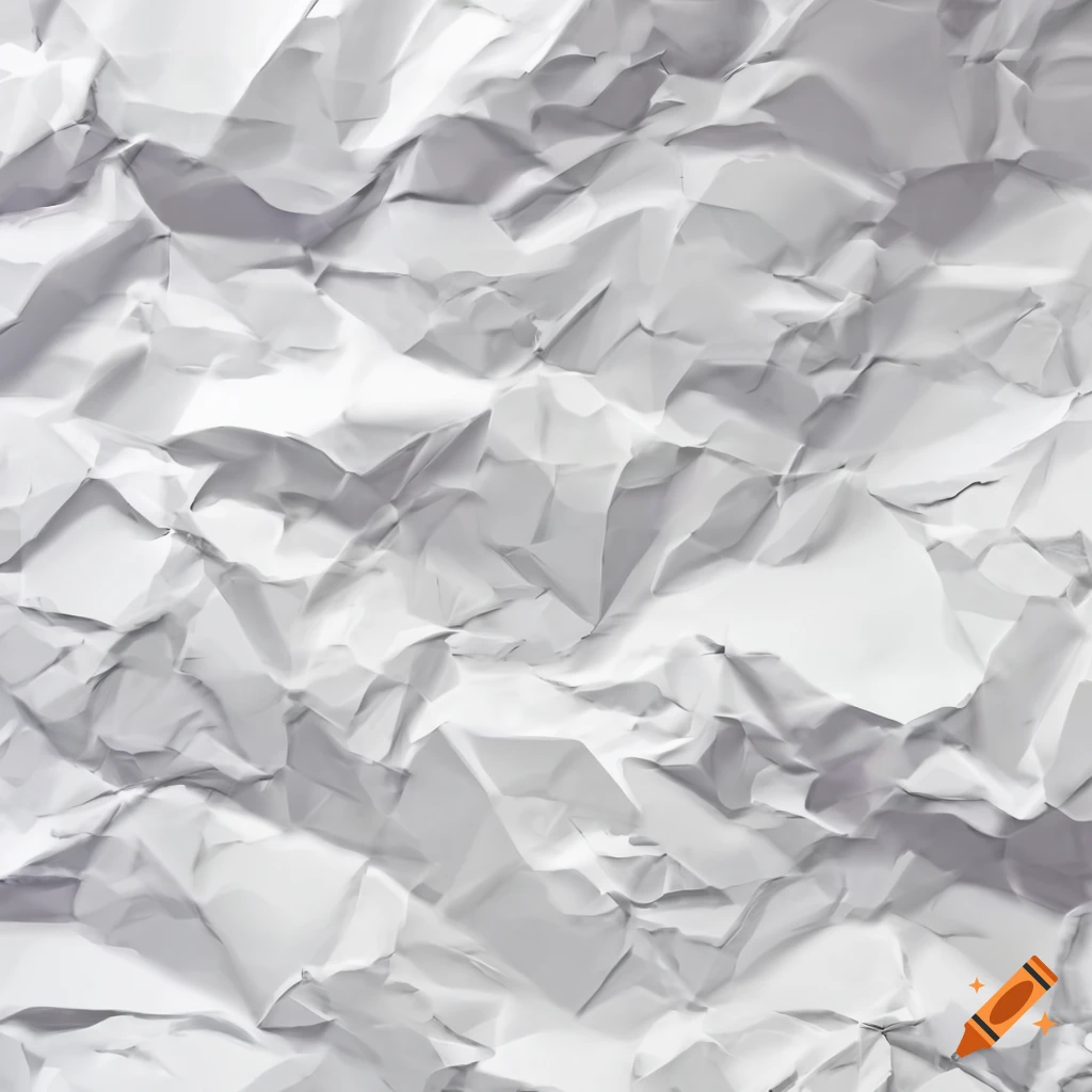 Crumpled white pattern paper on Craiyon