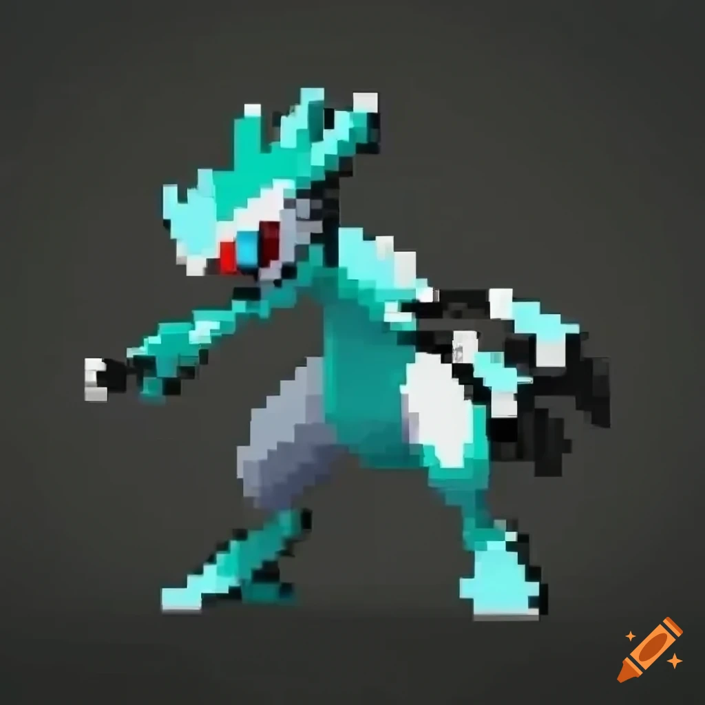 Pokemon zygarde bipedal sprite art on Craiyon