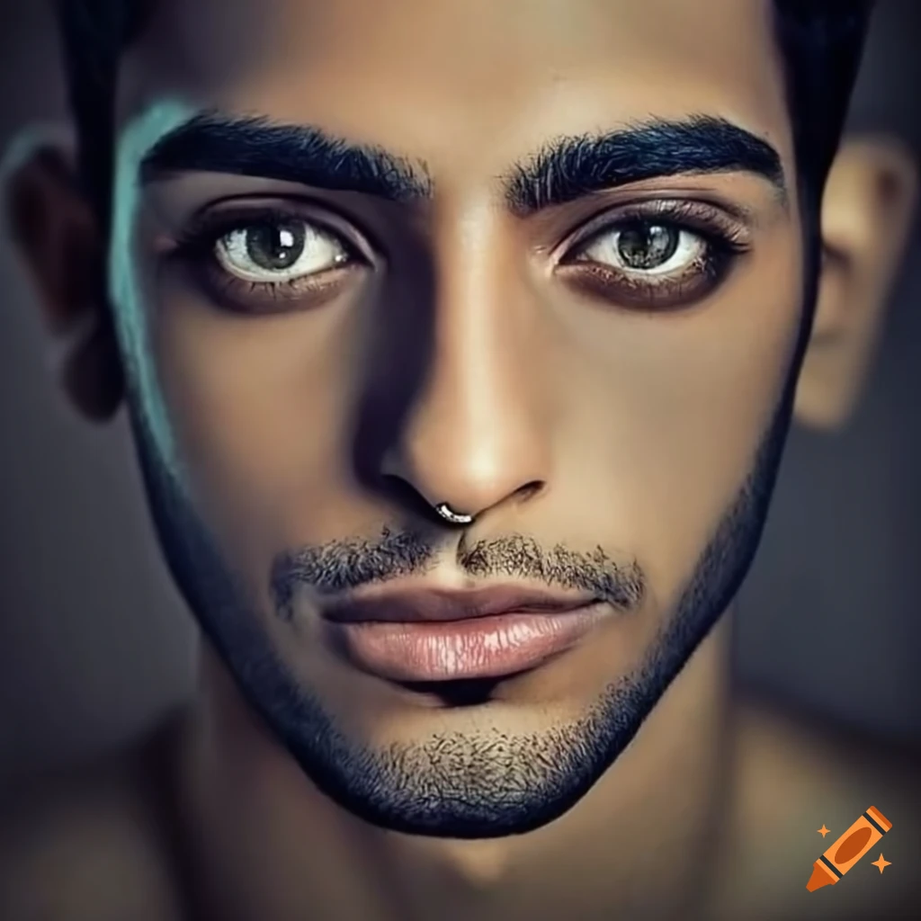 Handsome Arabic man with full lips and piercing eyes on Craiyon