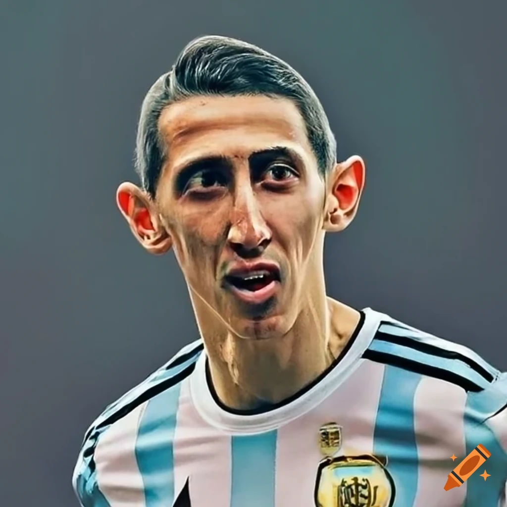 Angel di maria playing for argentina on Craiyon