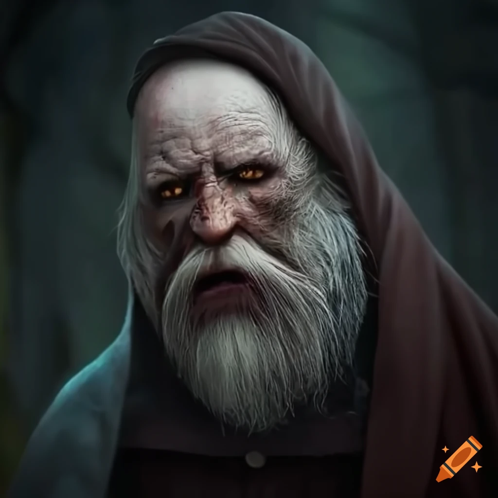 Wisely scary Unix administrator with long gray beard in a park on Craiyon