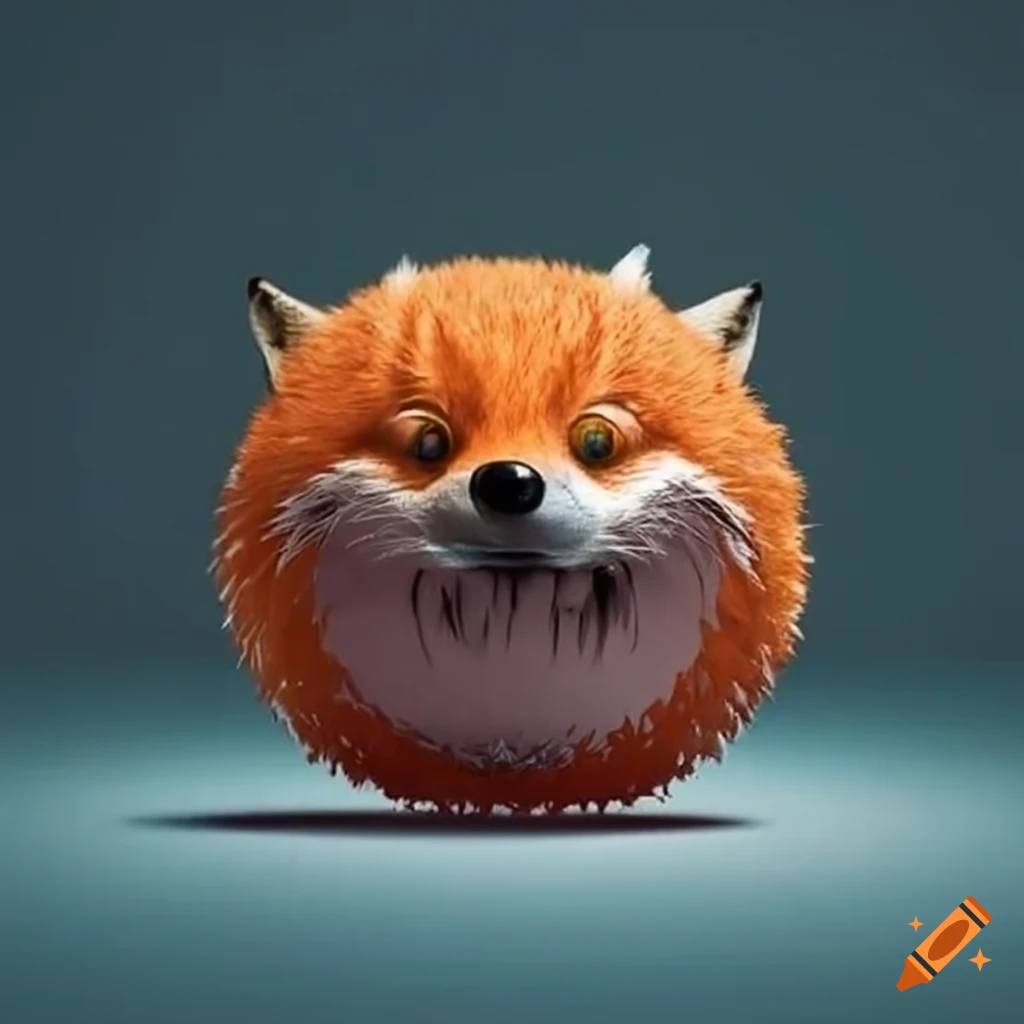 Fox in the shape of a ball on Craiyon