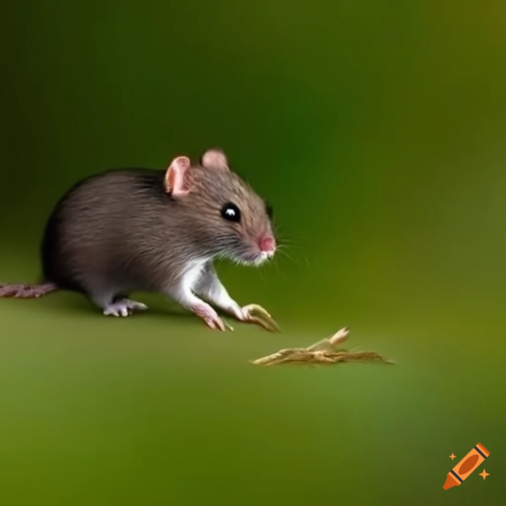 Small mouse chasing a big cat in a realistic scene on Craiyon