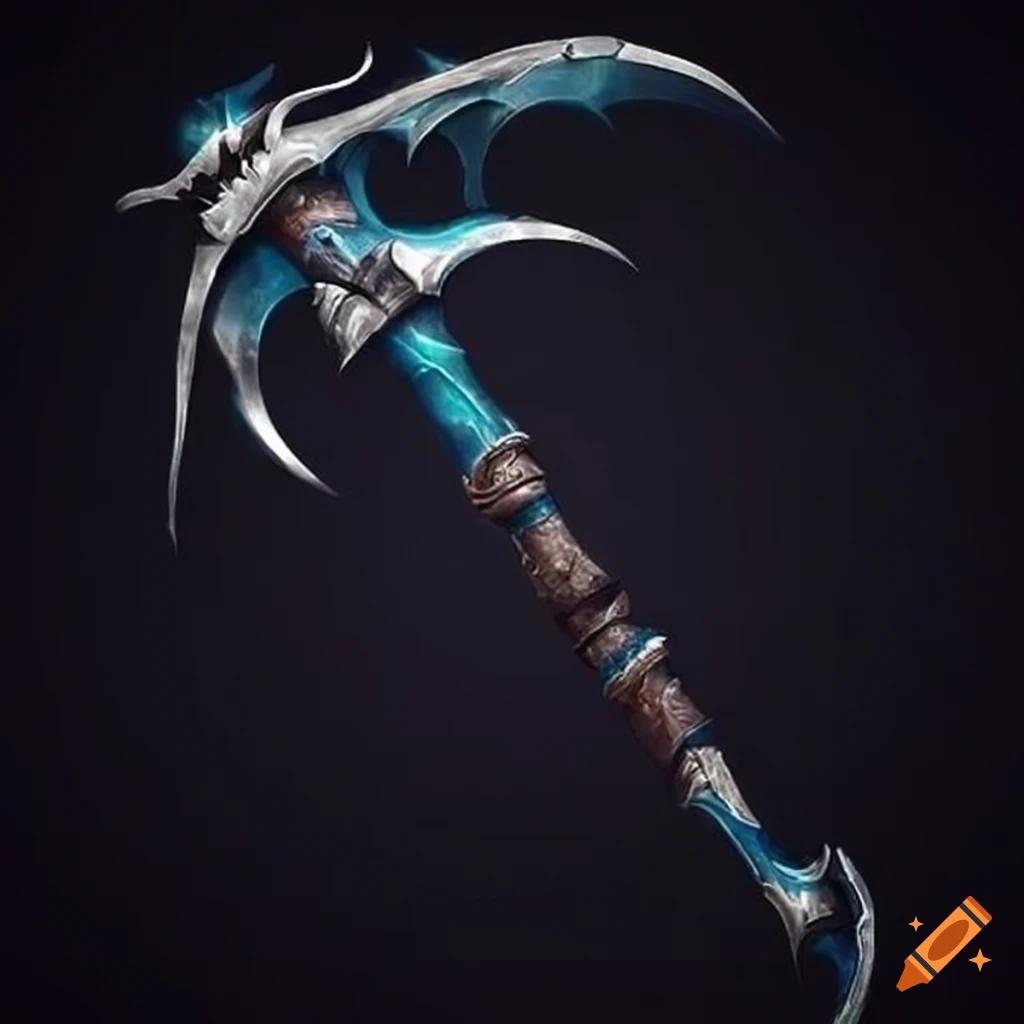 Mystical ebony scythe with the power to manipulate time on Craiyon