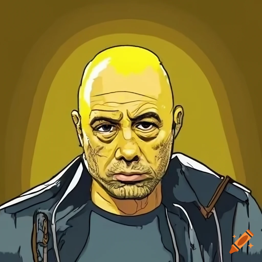 Cartoon version of Joe Rogan in the style of The Simpsons on Craiyon