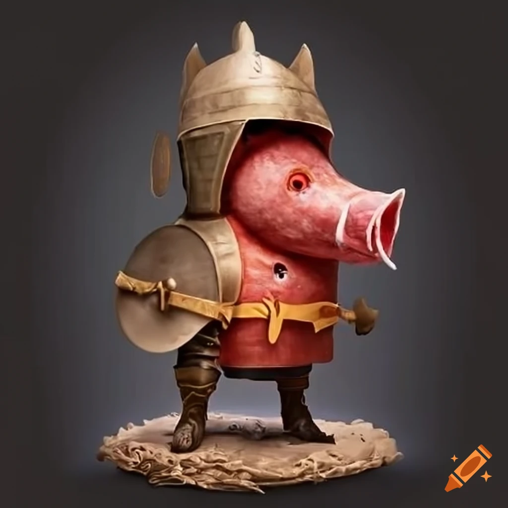 Knight made of ham on Craiyon