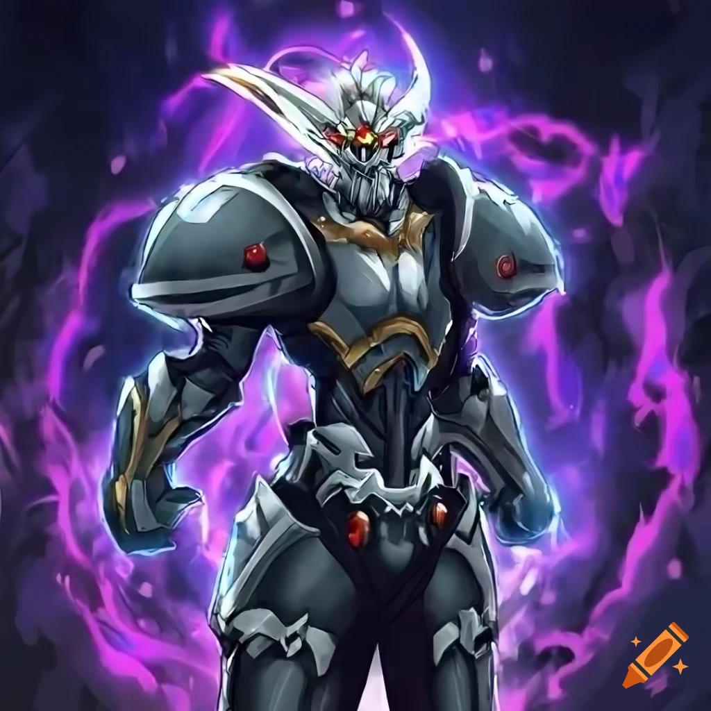 Fantasy Galactic Overlord in dark armor with dark energy, anime style ...