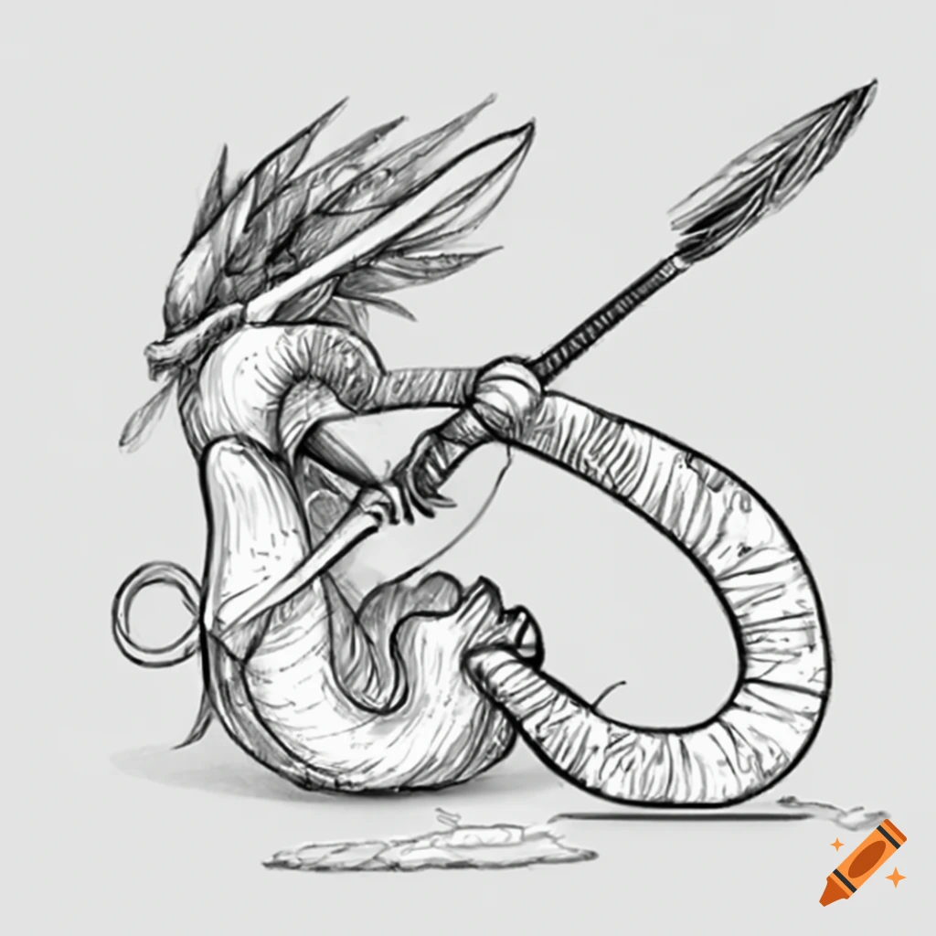 Ampharos with an electric sword tail on Craiyon