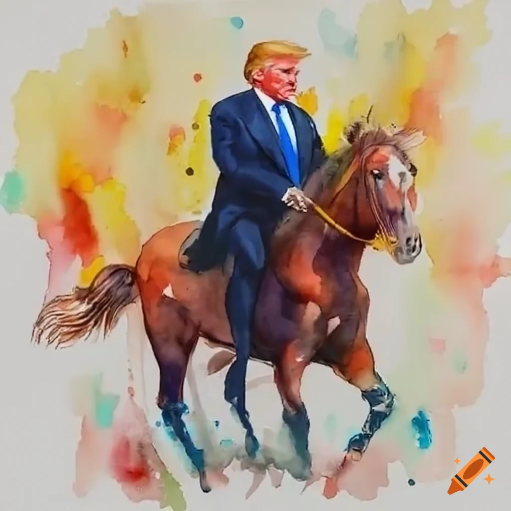 Donald trump riding a horse on Craiyon