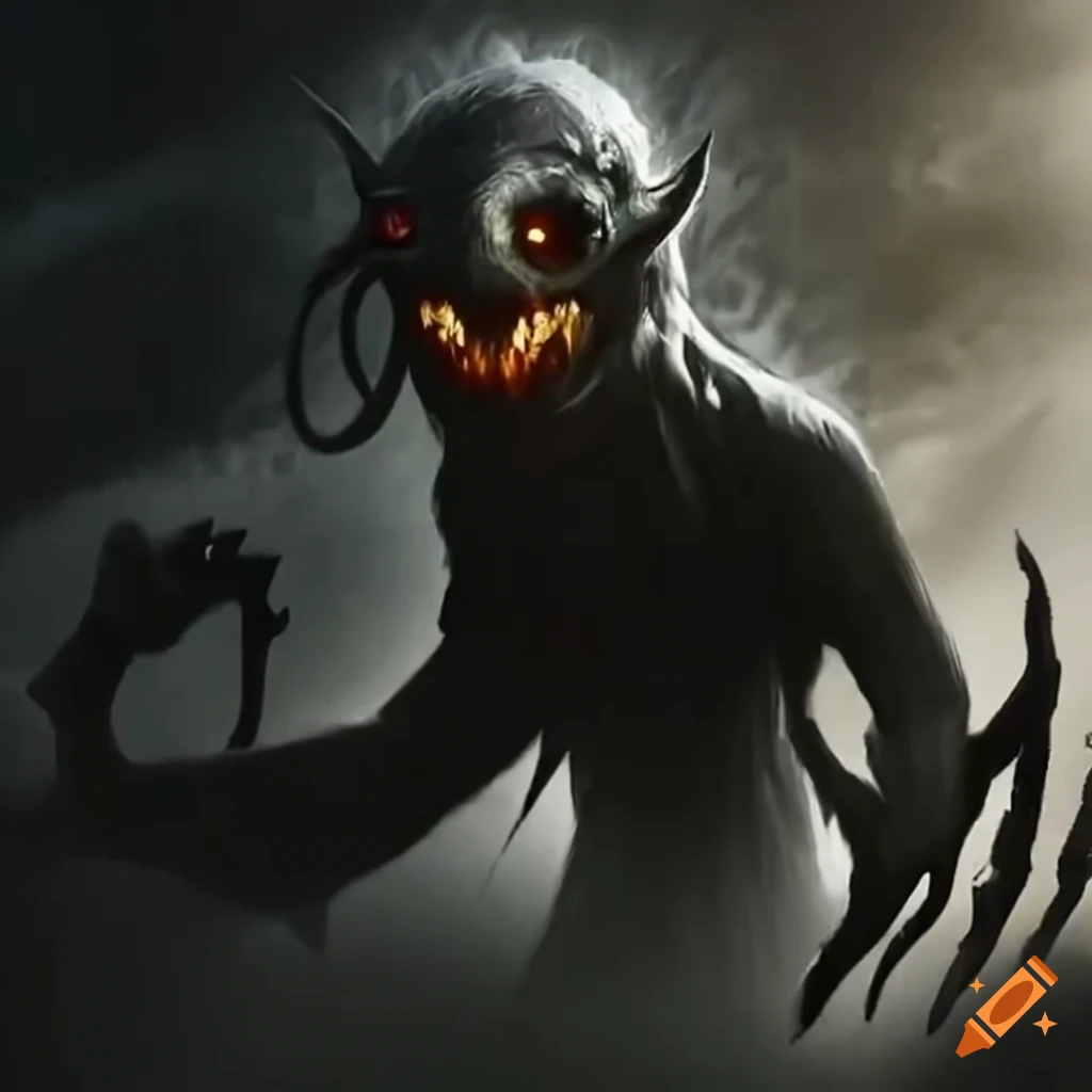 Shadow creature in a fantasy urban art style on Craiyon