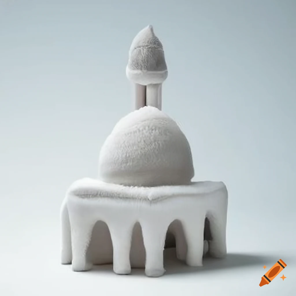White plush small mosque with smooth design on Craiyon