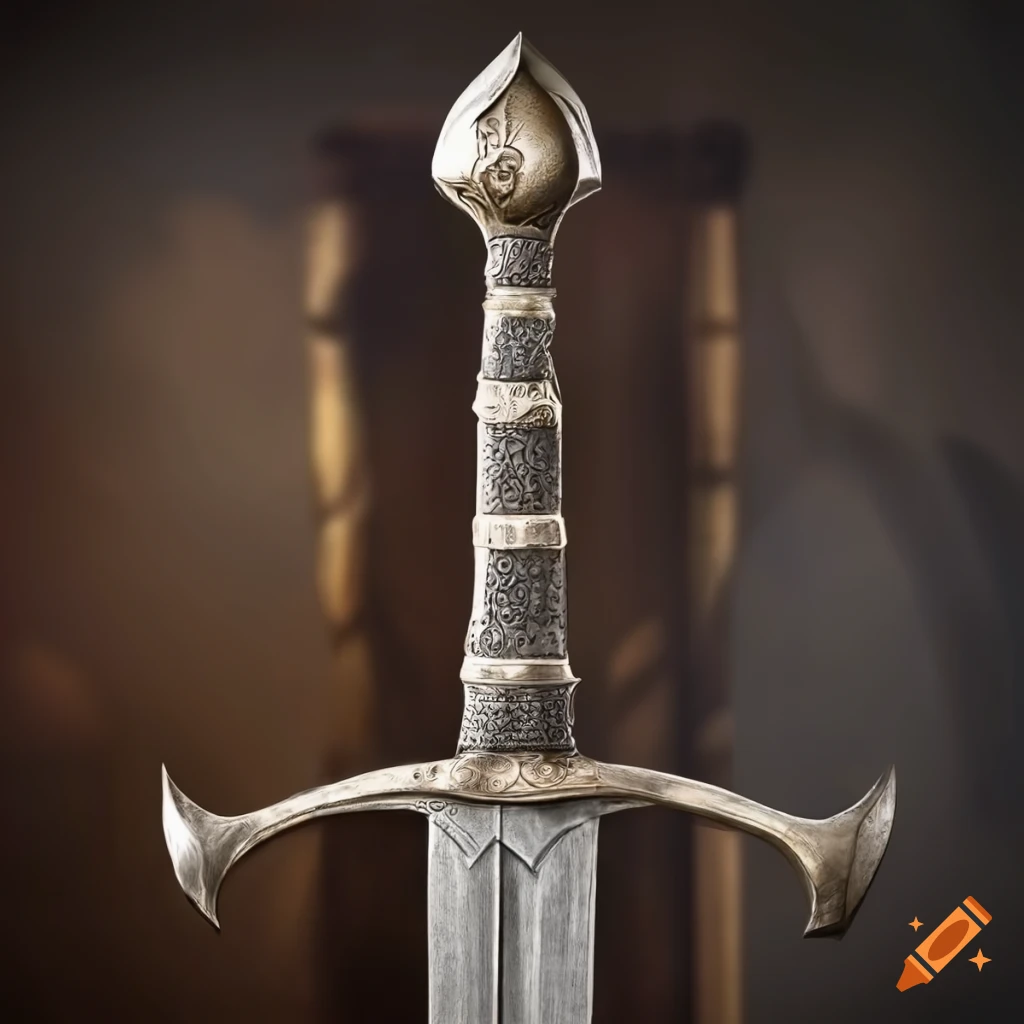 Realistic medieval fantasy longsword on Craiyon