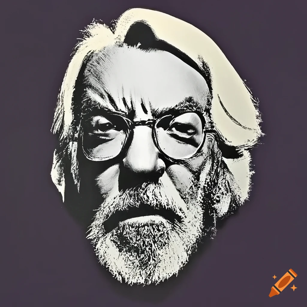 Donald Sutherland in Andy Warhol screen print style on Craiyon