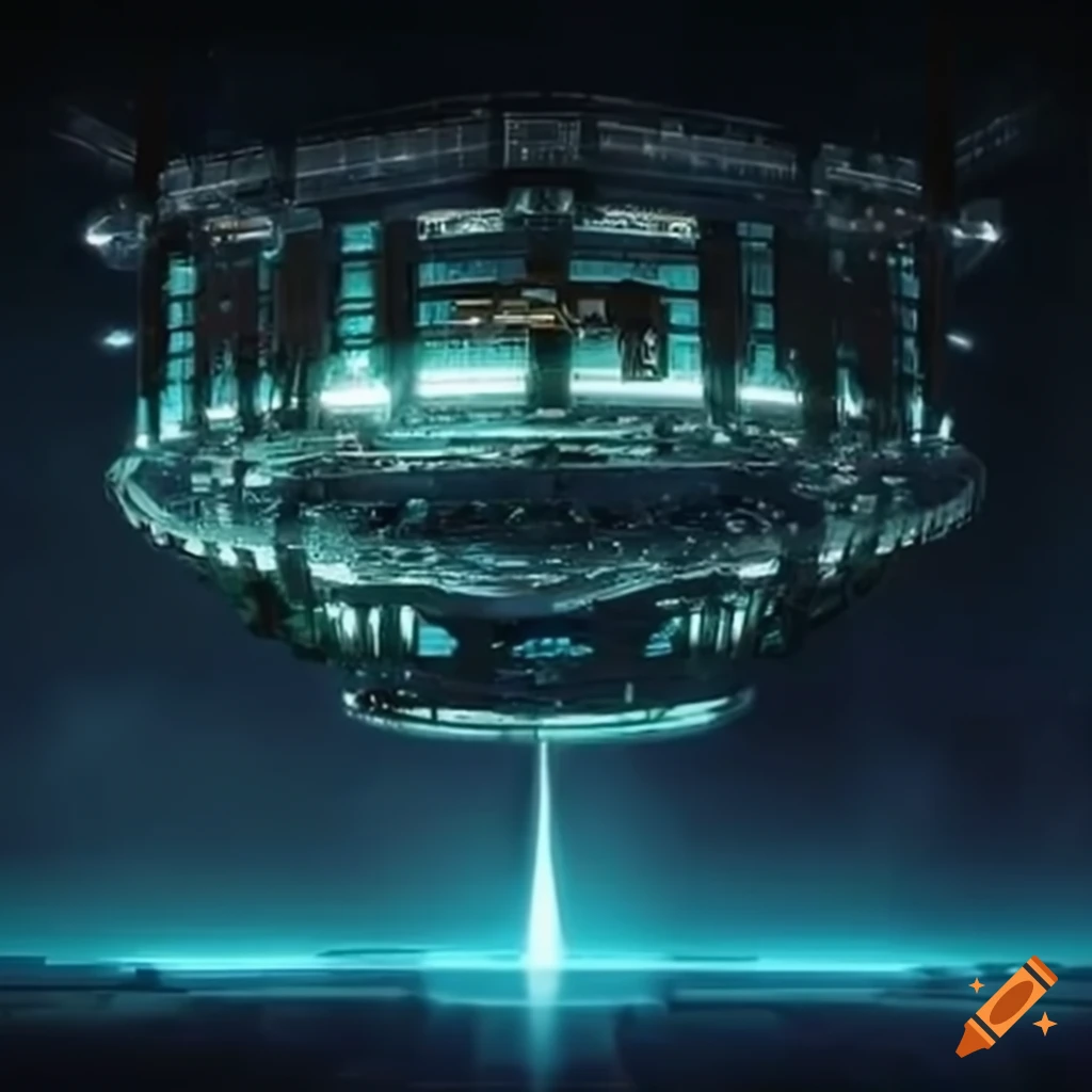 Solarpunk metropolis on futuristic space station with artificial gravity on Craiyon