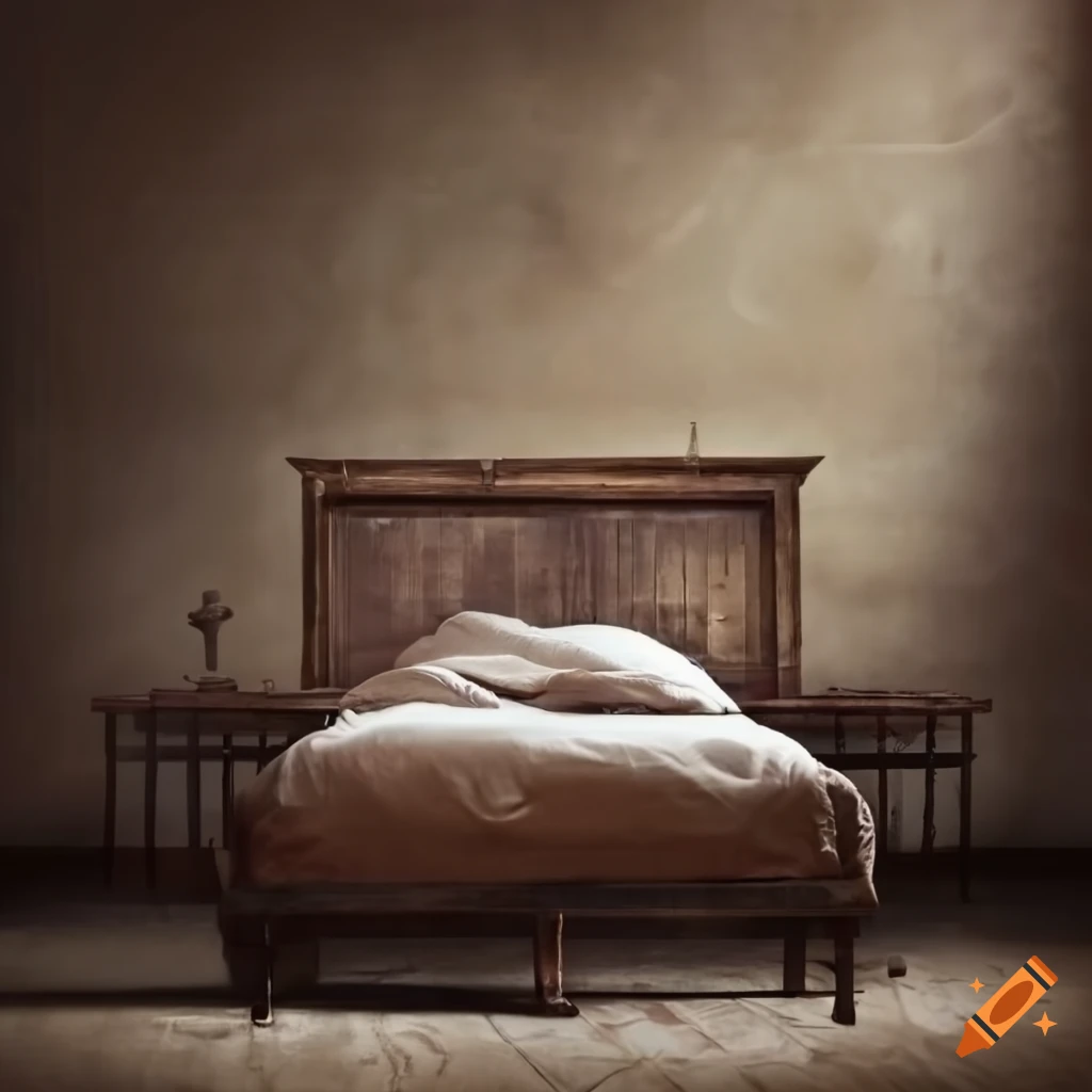 Room with old bed on Craiyon