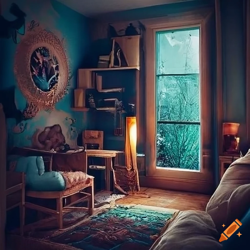 Old and cozy therapy room for a spiritual healer on Craiyon