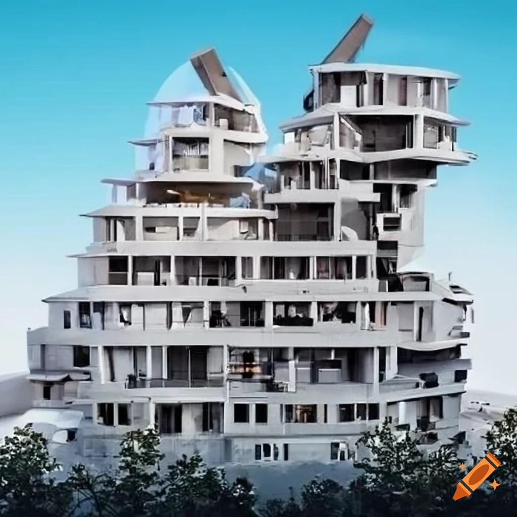 Hybrid building on Craiyon