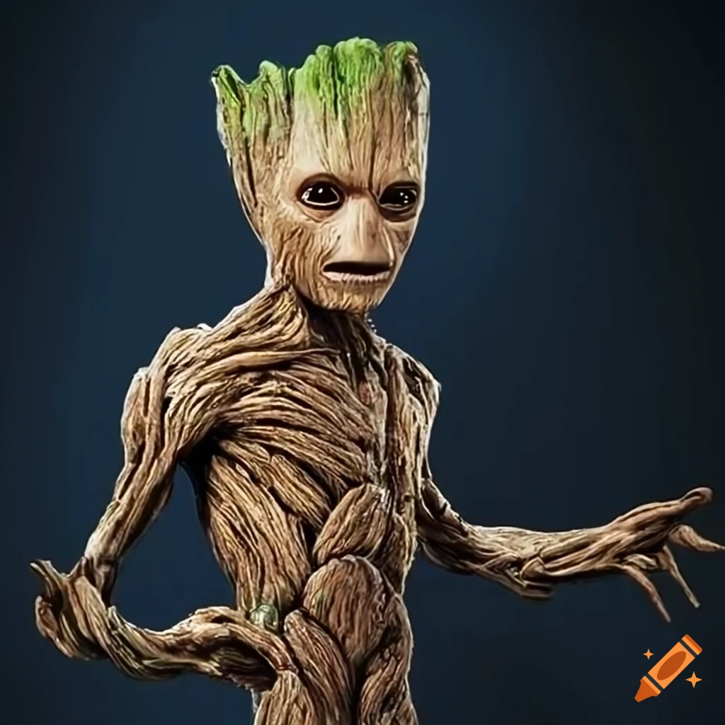 Prince charles portrayed as groot from guardians of the galaxy on Craiyon