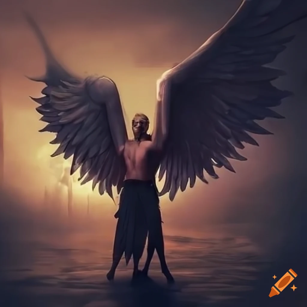 Hombre con alas on Craiyon