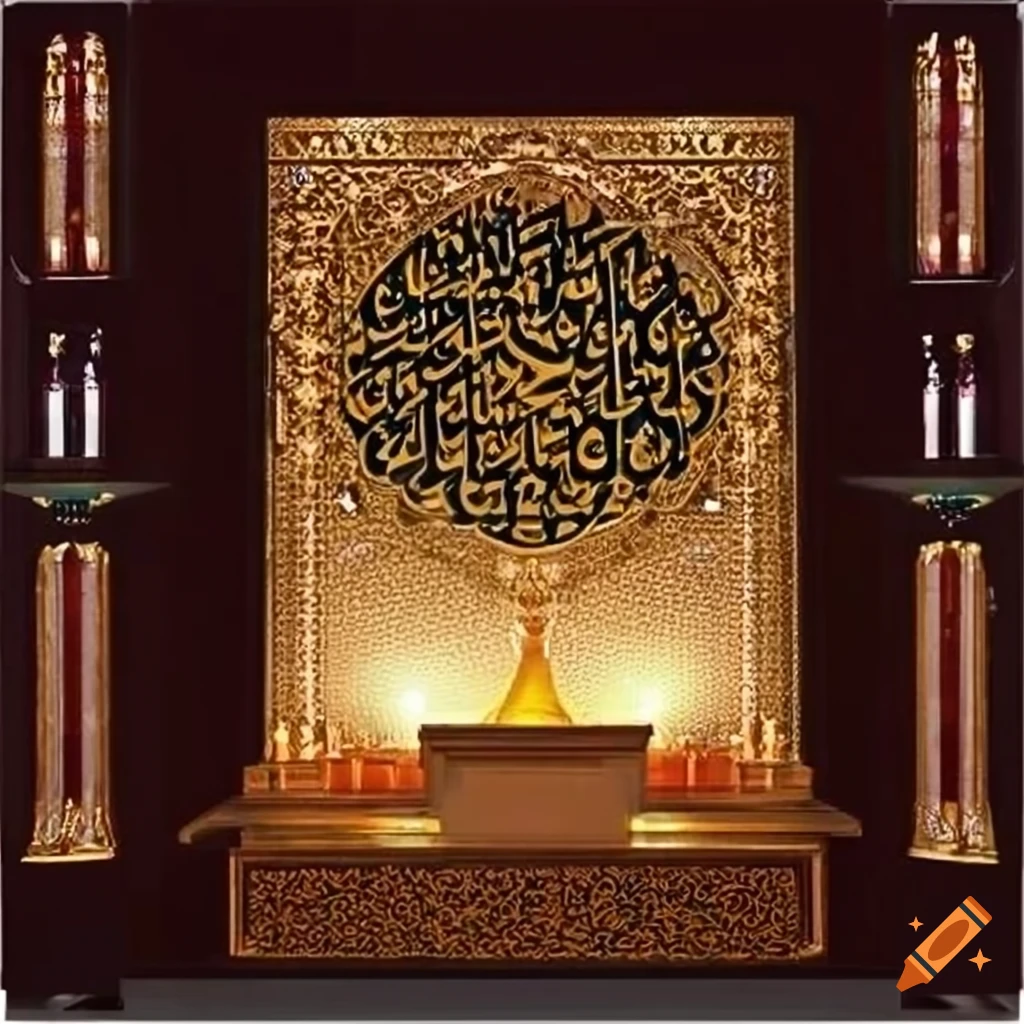 Islamic altar with digital screen and speaker on Craiyon