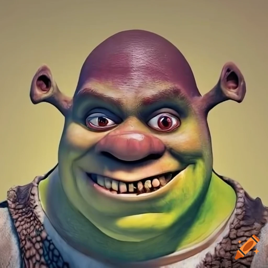 Character with bloodshot eyes and no teeth on Craiyon