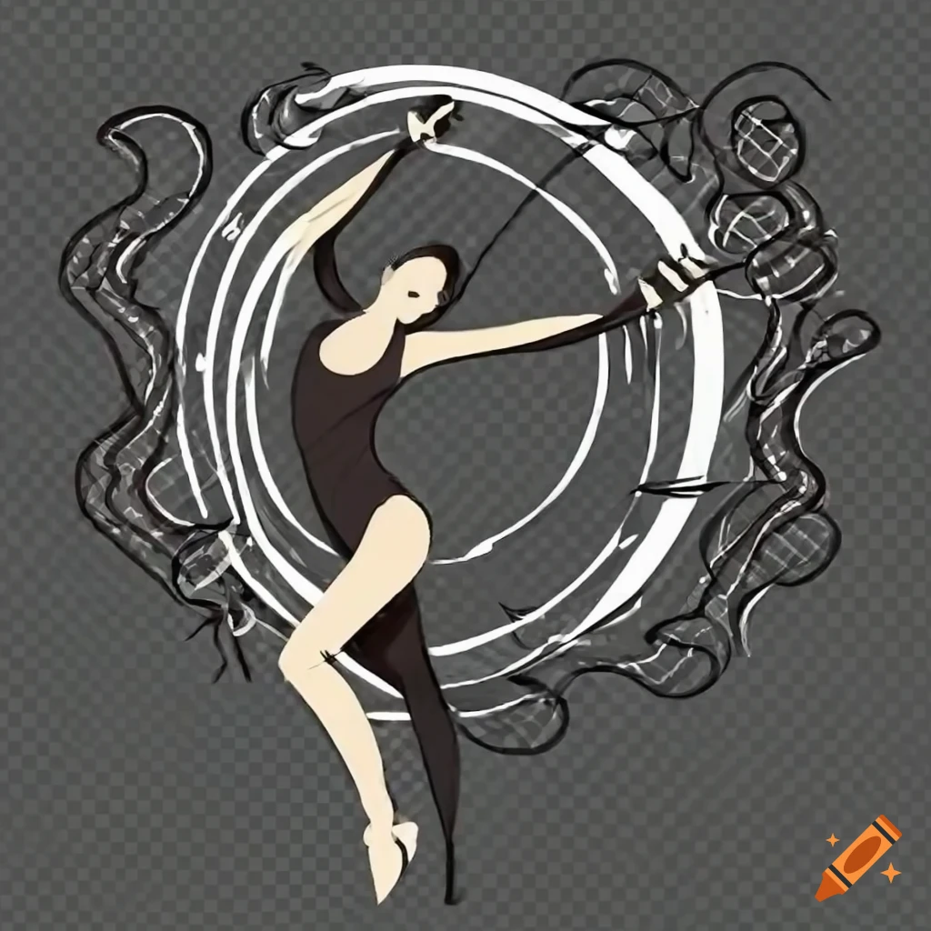 Dynamic dance logo shapes in motion on Craiyon