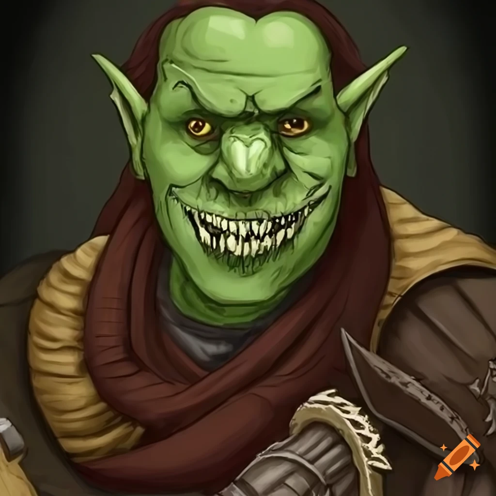 Dungeons And Dragons Style Portrait Of Male Half Orc Cleric Hucky Clorbo On Craiyon