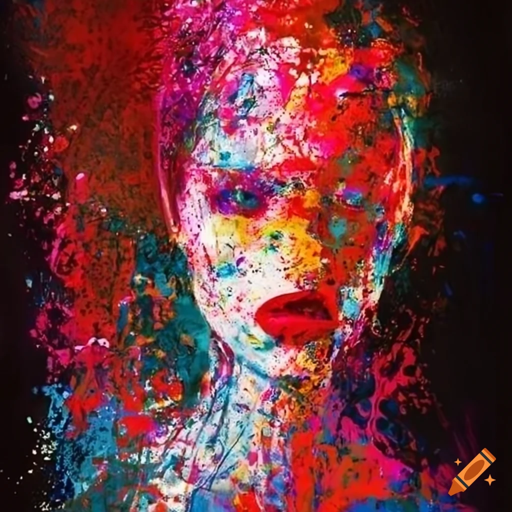 Abstract model for contemporary drawing with vivid colors on Craiyon