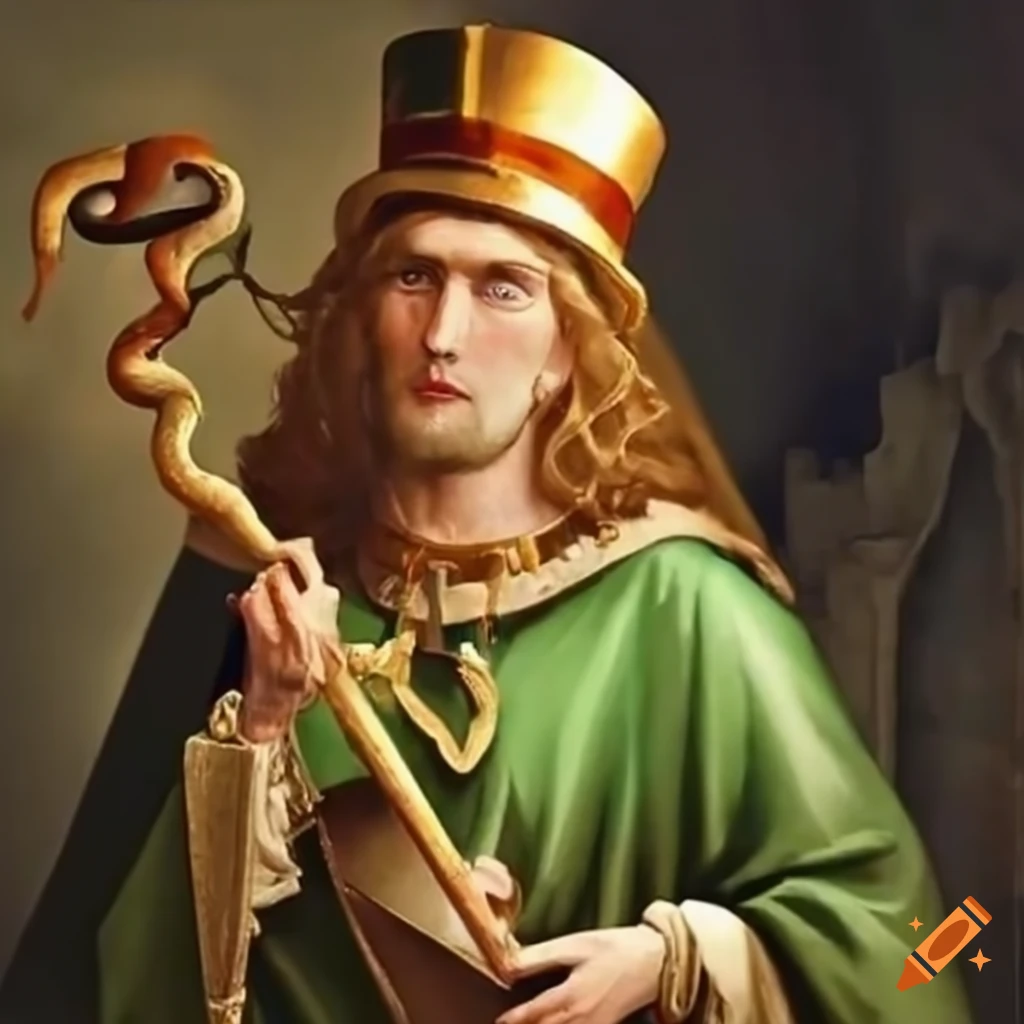 Saint patrick driving snakes away in irish legend on Craiyon