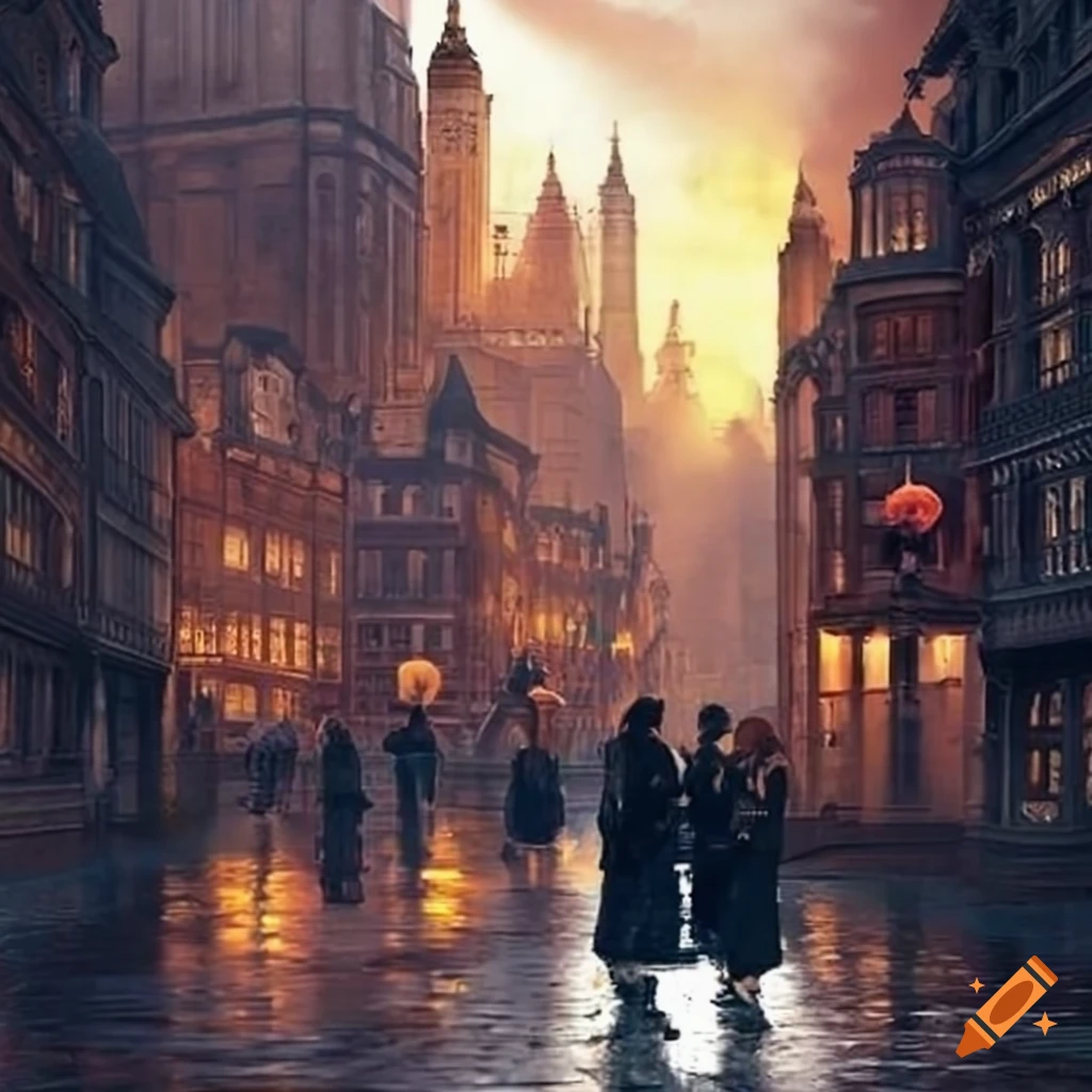 Victorian era cityscape on Craiyon