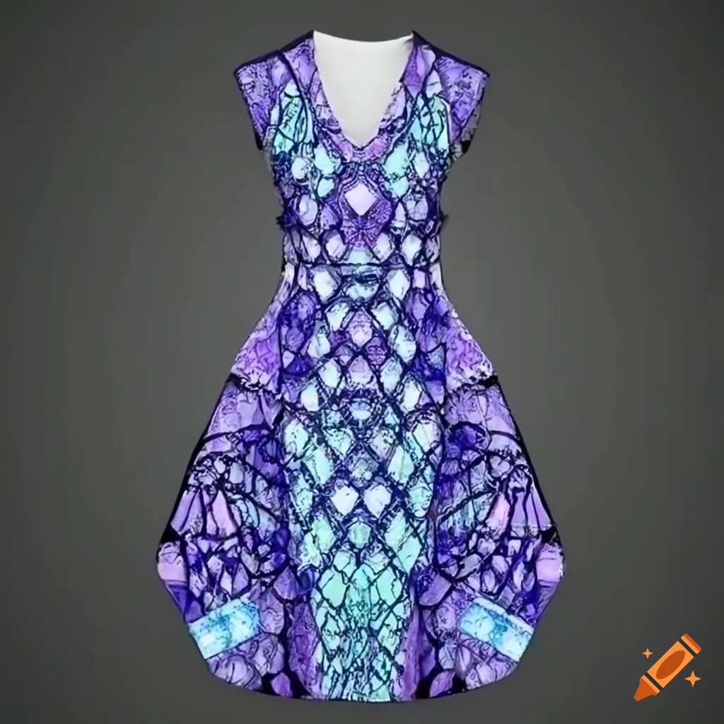 Honeycomb and diamond pattern dress on Craiyon