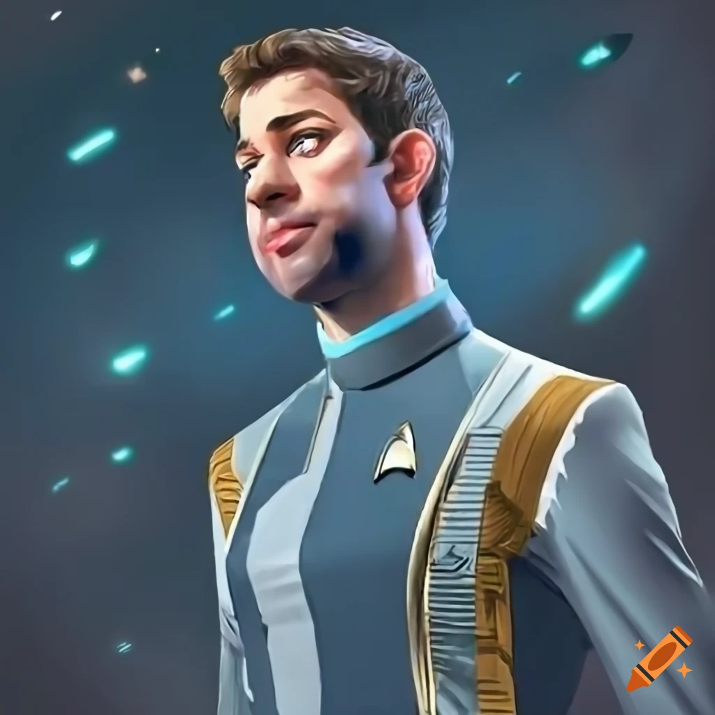 Heroic rebel spaceship captain on a comet in Starfleet uniform on Craiyon
