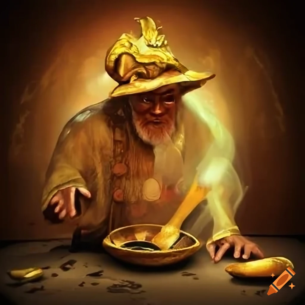 Gold panning wizard on Craiyon