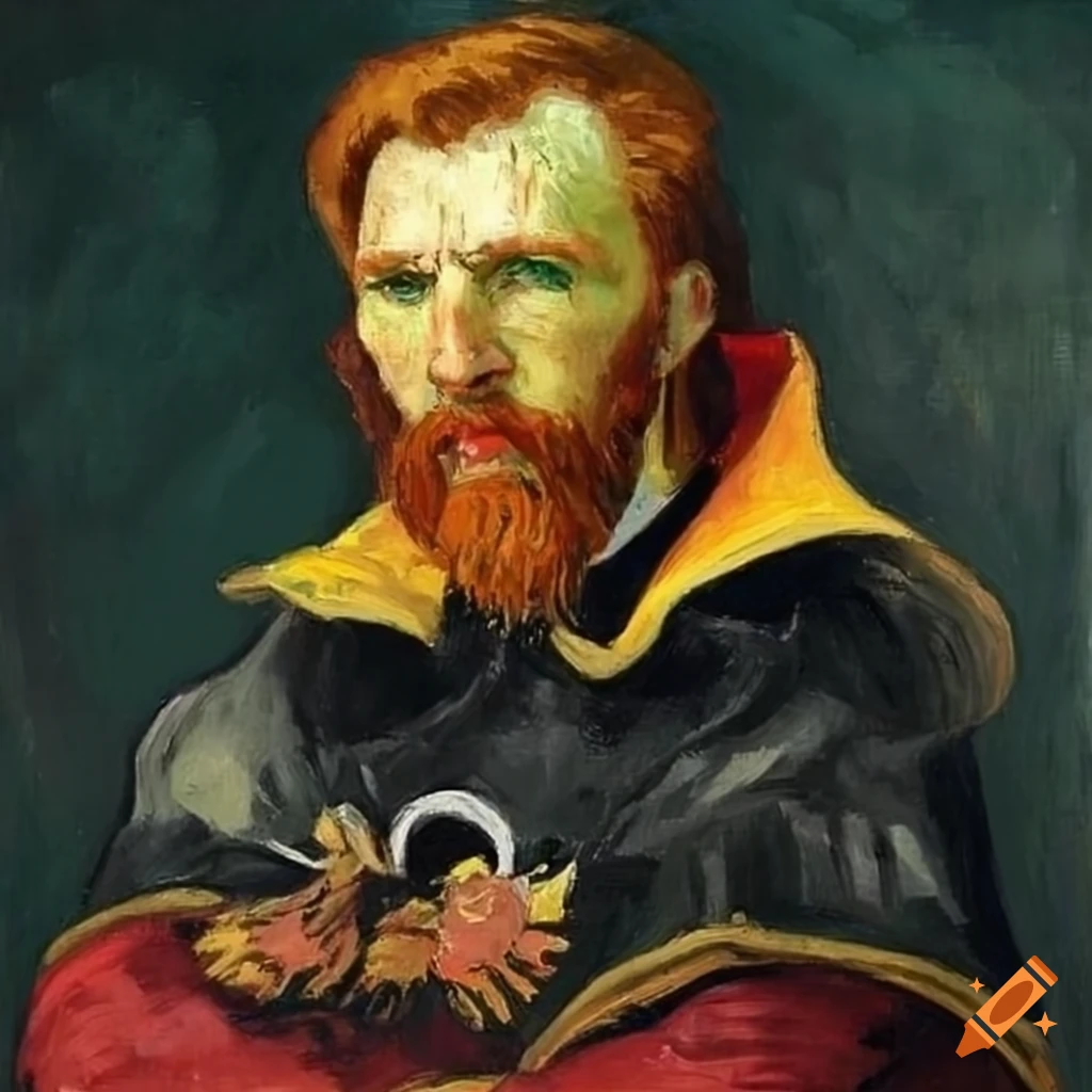 Portrait of Captain Harlock in a vivid Van Gogh style on Craiyon