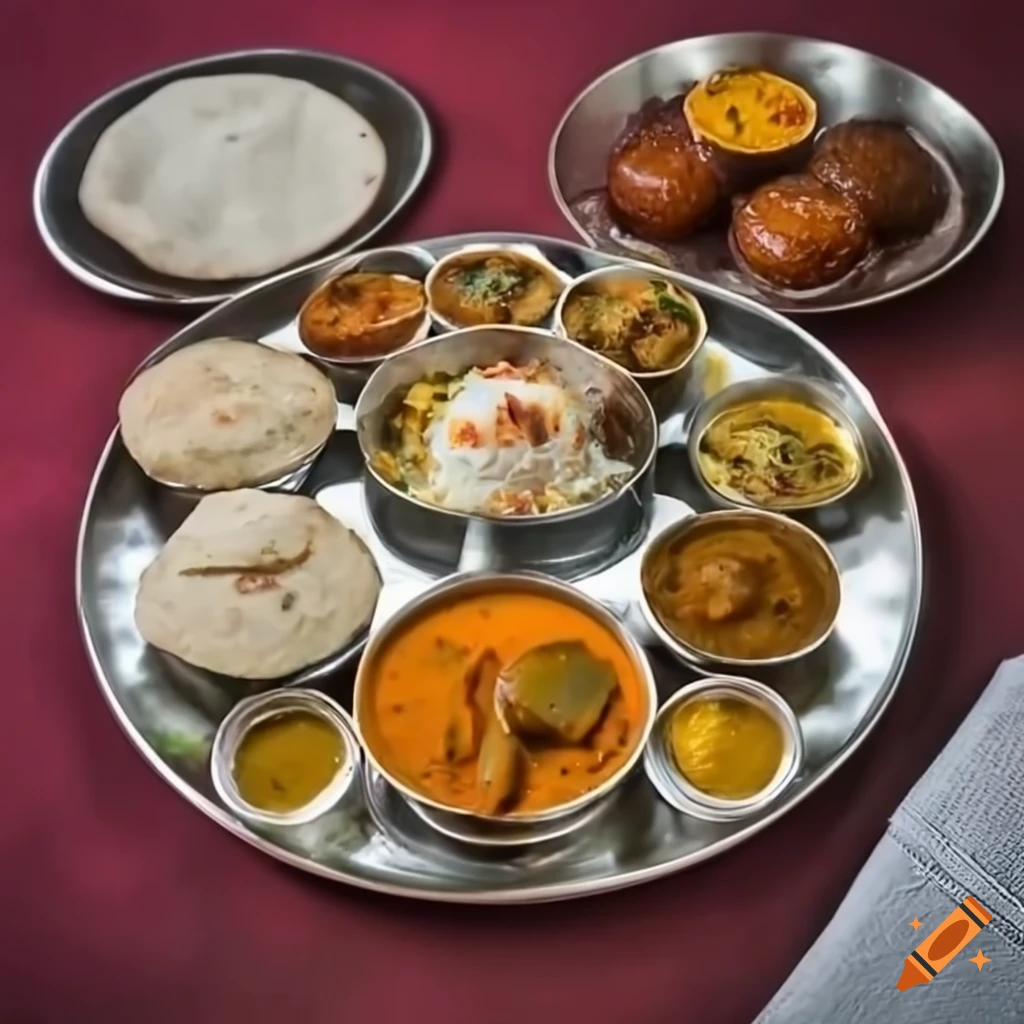Table filled with traditional indian cuisine including curry, vegetable ...