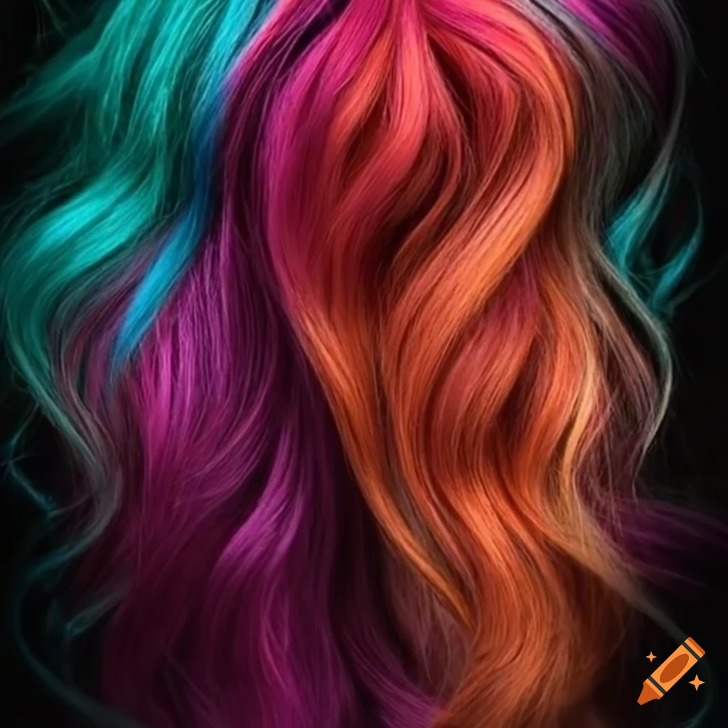 Colorful hair texture on Craiyon